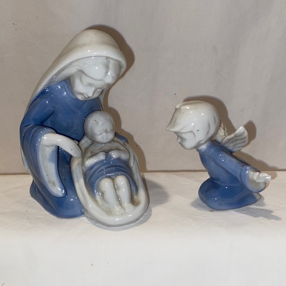 Lefton | Holiday | Vintage Lefton Madonna Baby Jesus Angel Blue White ...